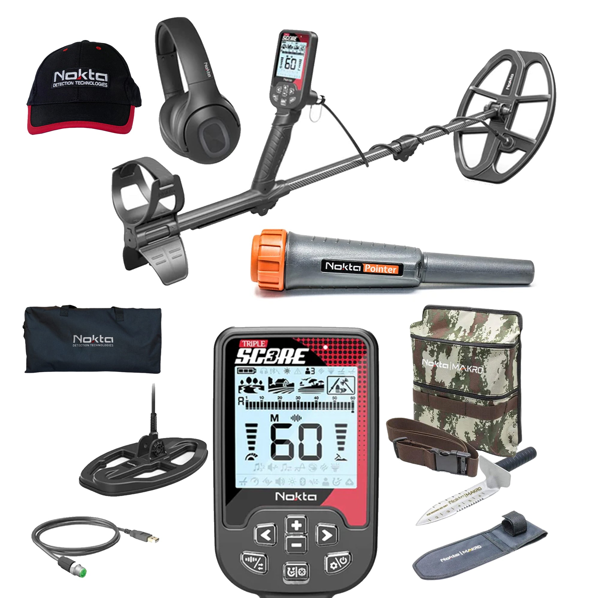 Nokta Score 3 (Triple Score) 2 Coil, Pro Pack, Waterproof, Multi-Frequ — Detector Warehouse