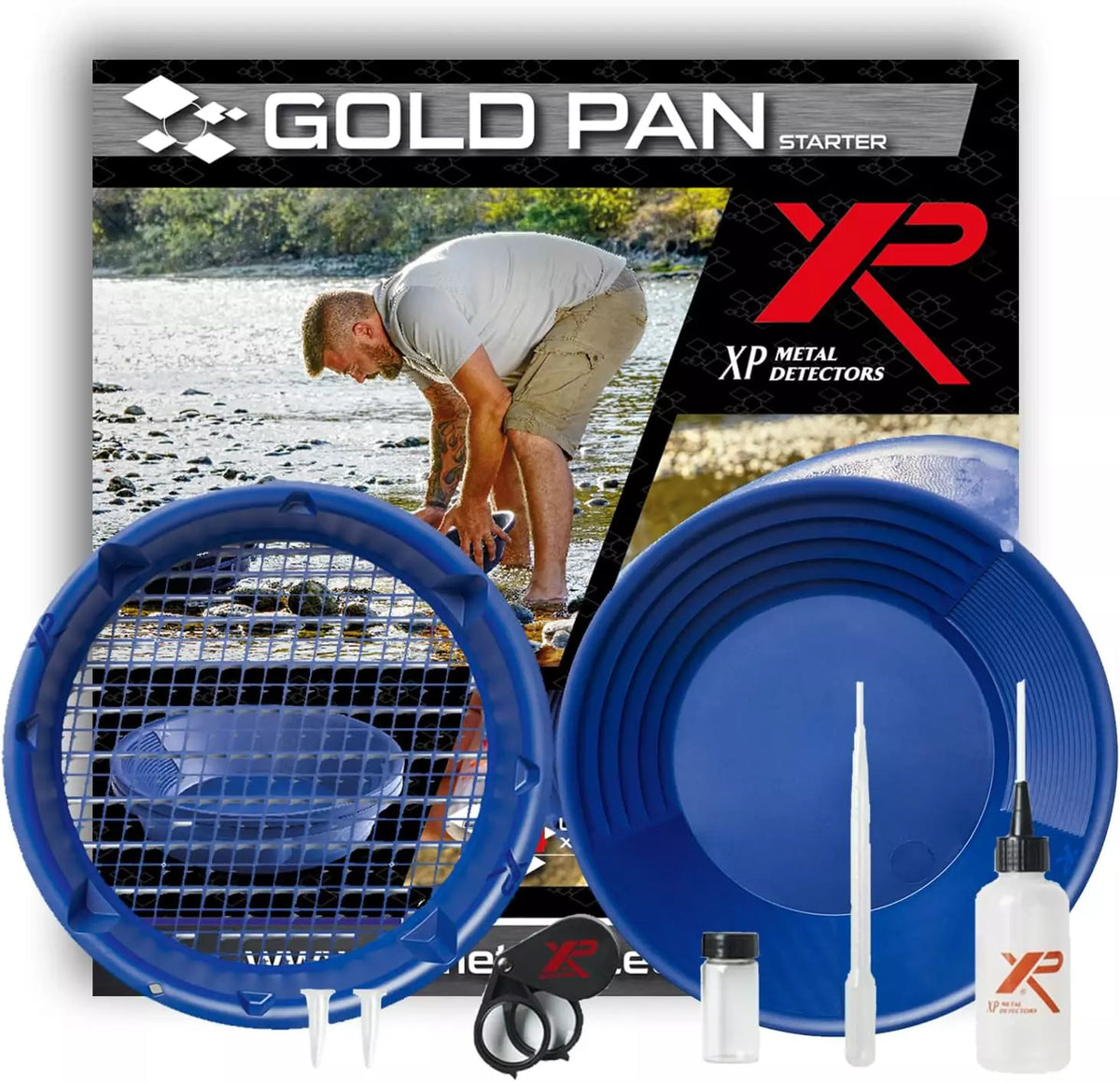 XP Gold Pans Starter Kit With 15" Pan, Classifier and Prospecting Acce ...