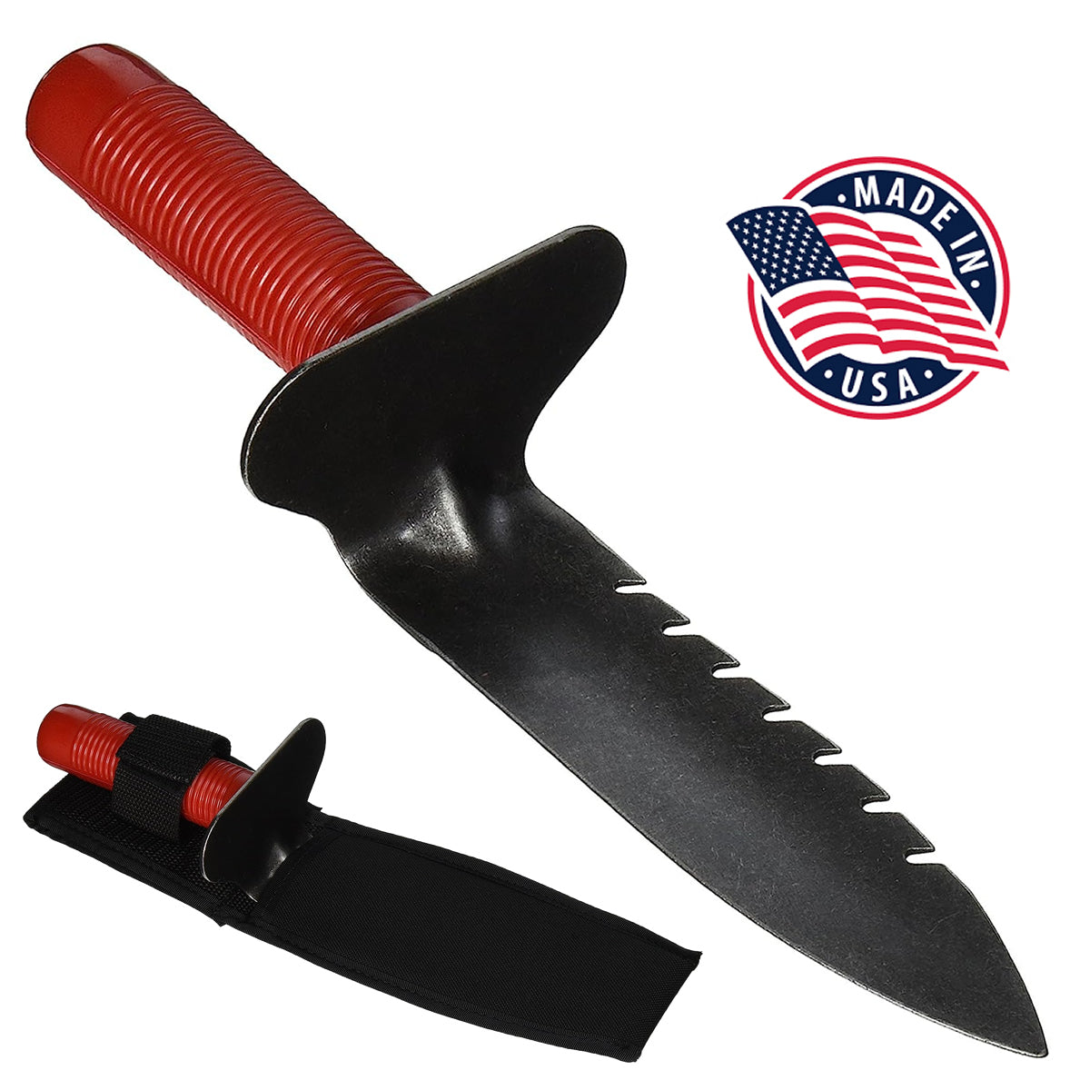 Lesche Left Side Serrated Edge Digger with Sheath for Metal Detecting ...