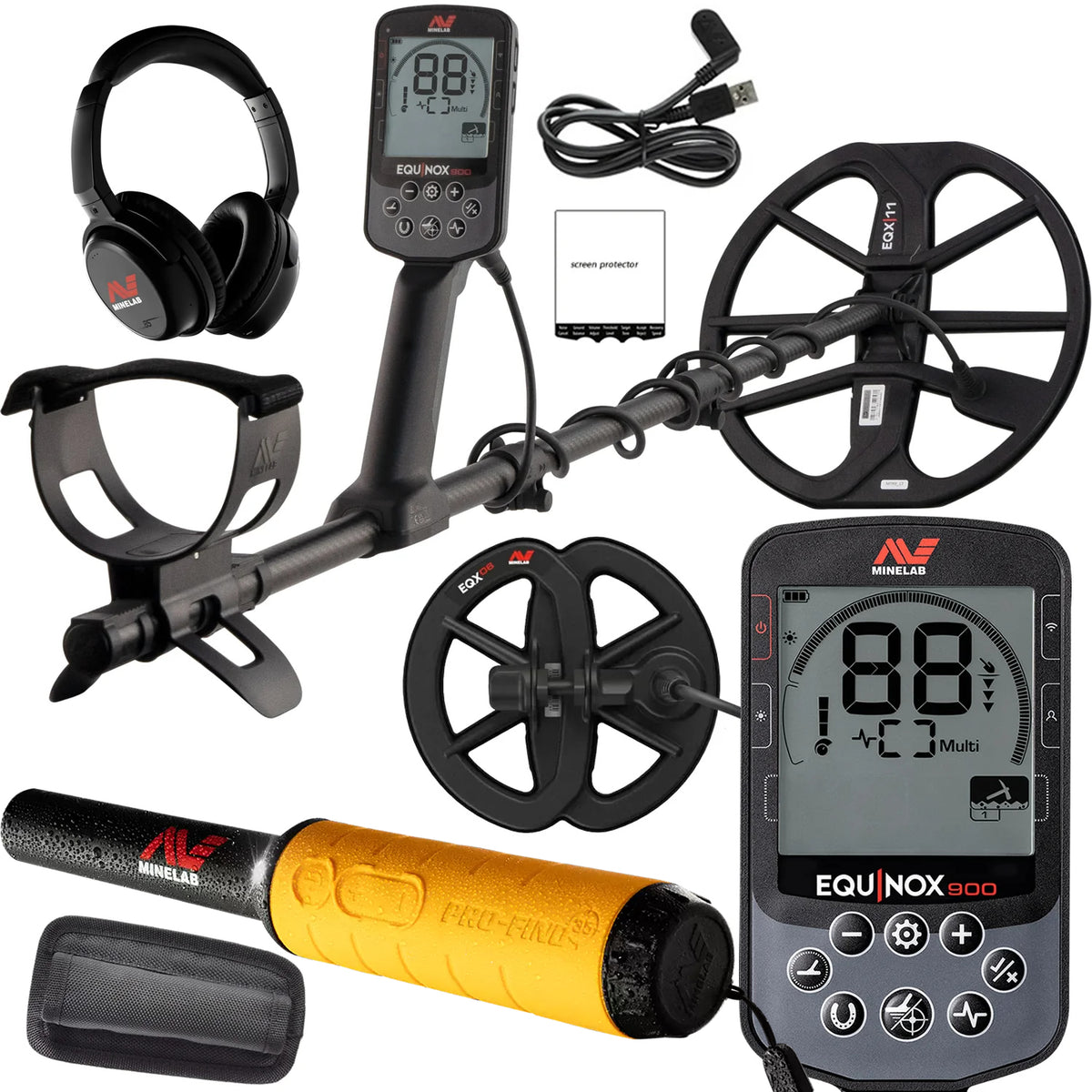 Minelab Equinox 900 Metal Detector – 2 Coils + Pro-Find 35 — Detector ...