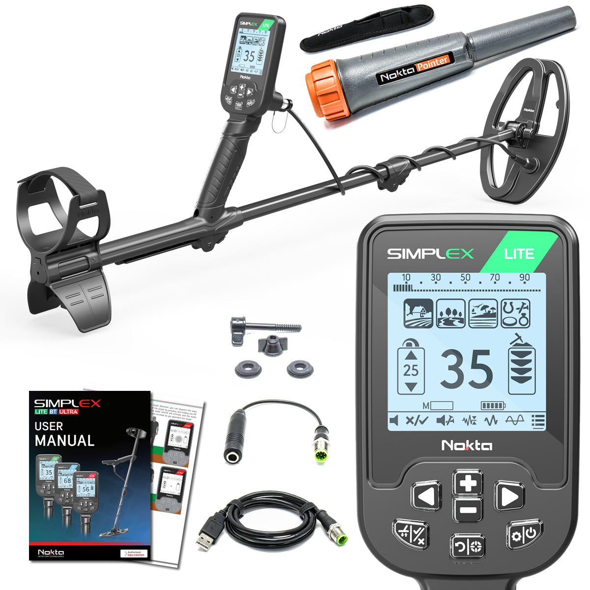 Simplex LITE Metal Detector + Nokta Pinpointer – Starter Deal — Detector Warehouse
